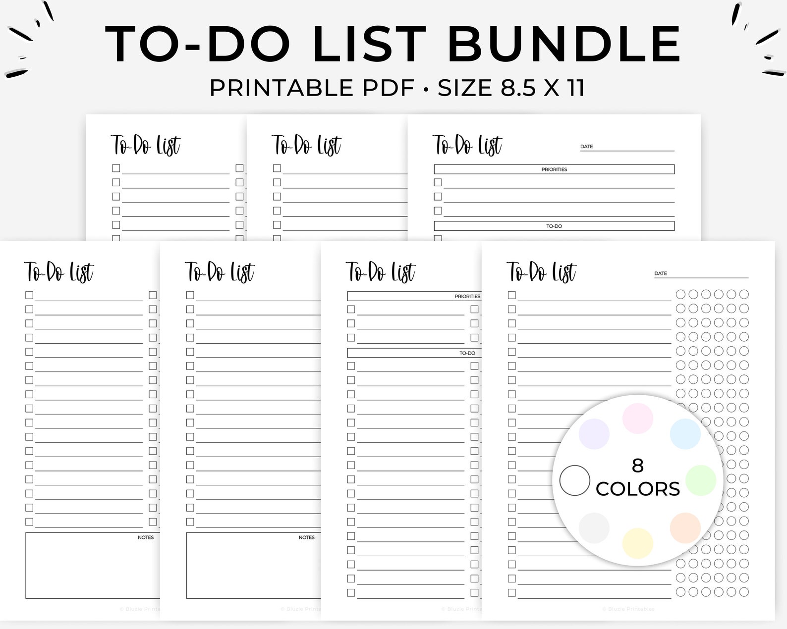 Printable to Do List Bundle, to Do Lists, Daily to Do List Pages, Task ...