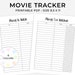 Printable Movie List, Movie Tracker, Organize Movie List, Movies to ...