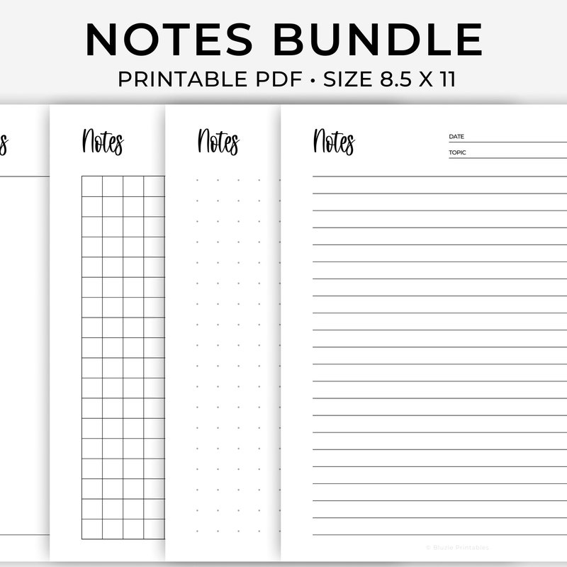 Notes Page Printable - Etsy