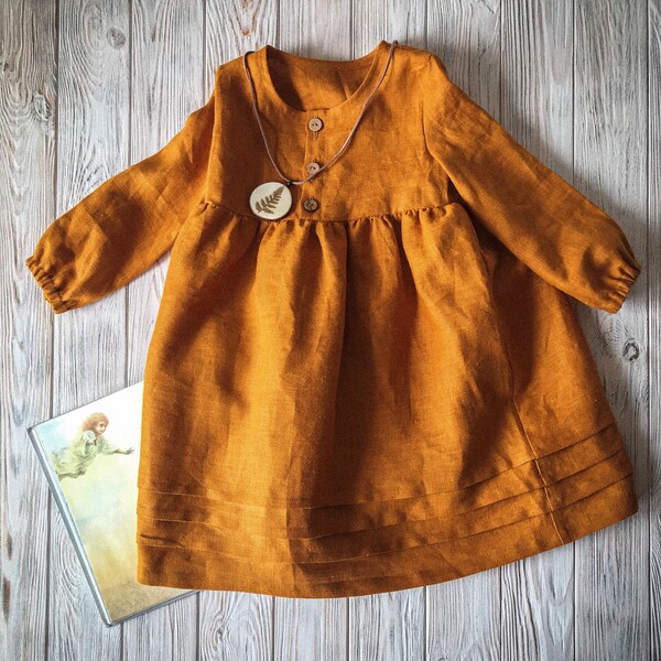 Baby Linen Dress - Etsy