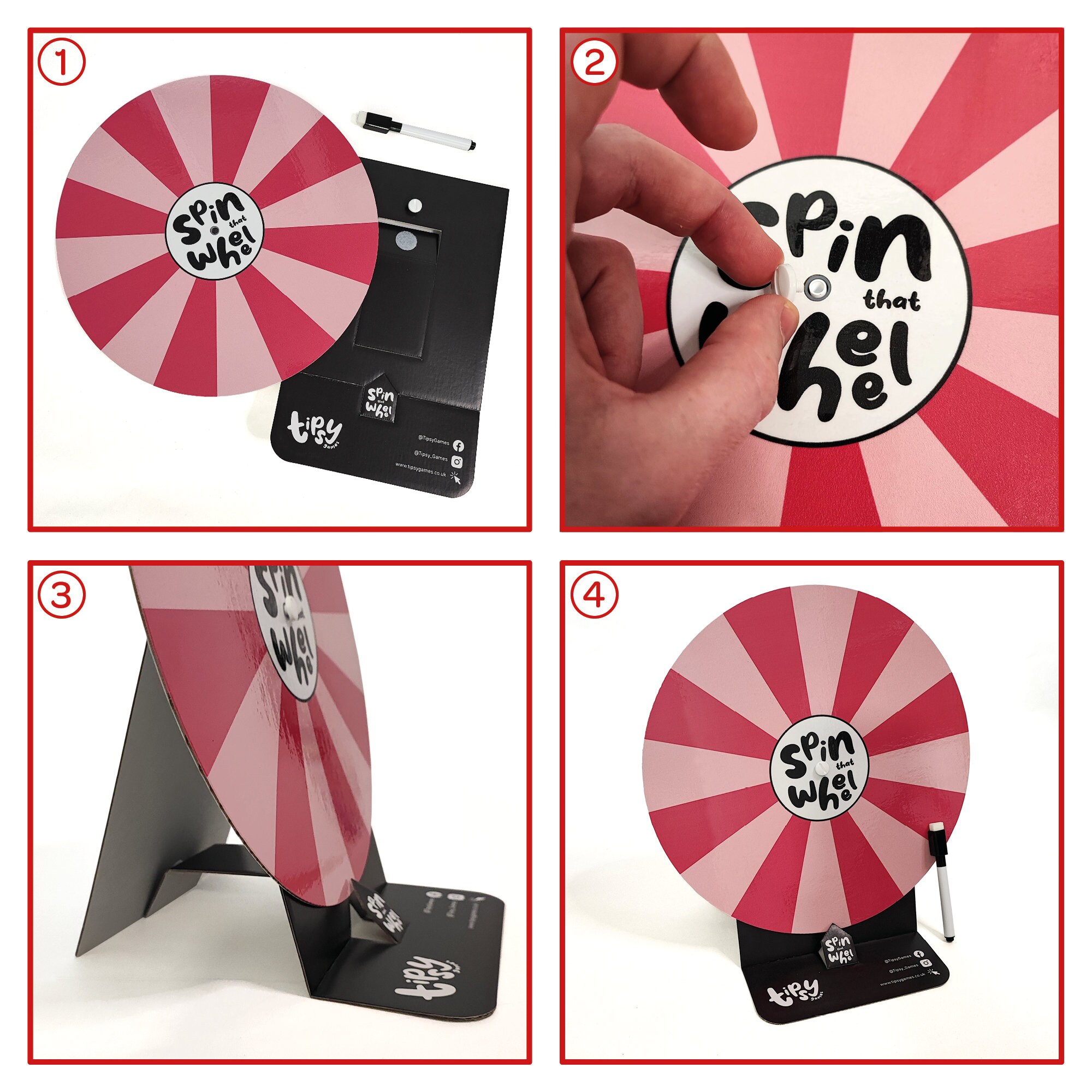 Dry-wipe Pink Spinning Wheel Game! - Etsy UK