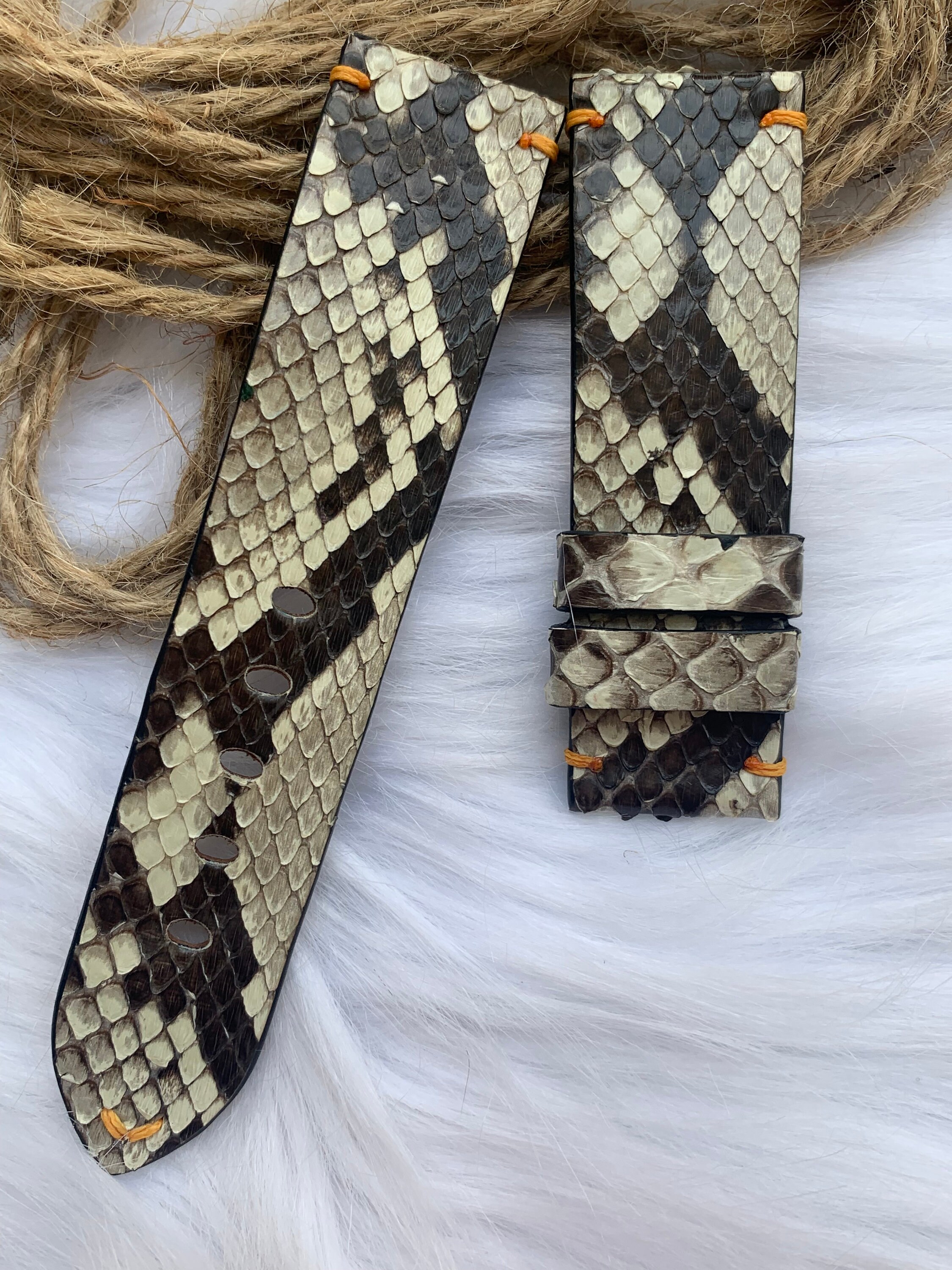 Python Snake Leather Watch Strap Band Gift for Him Leather - Etsy UK