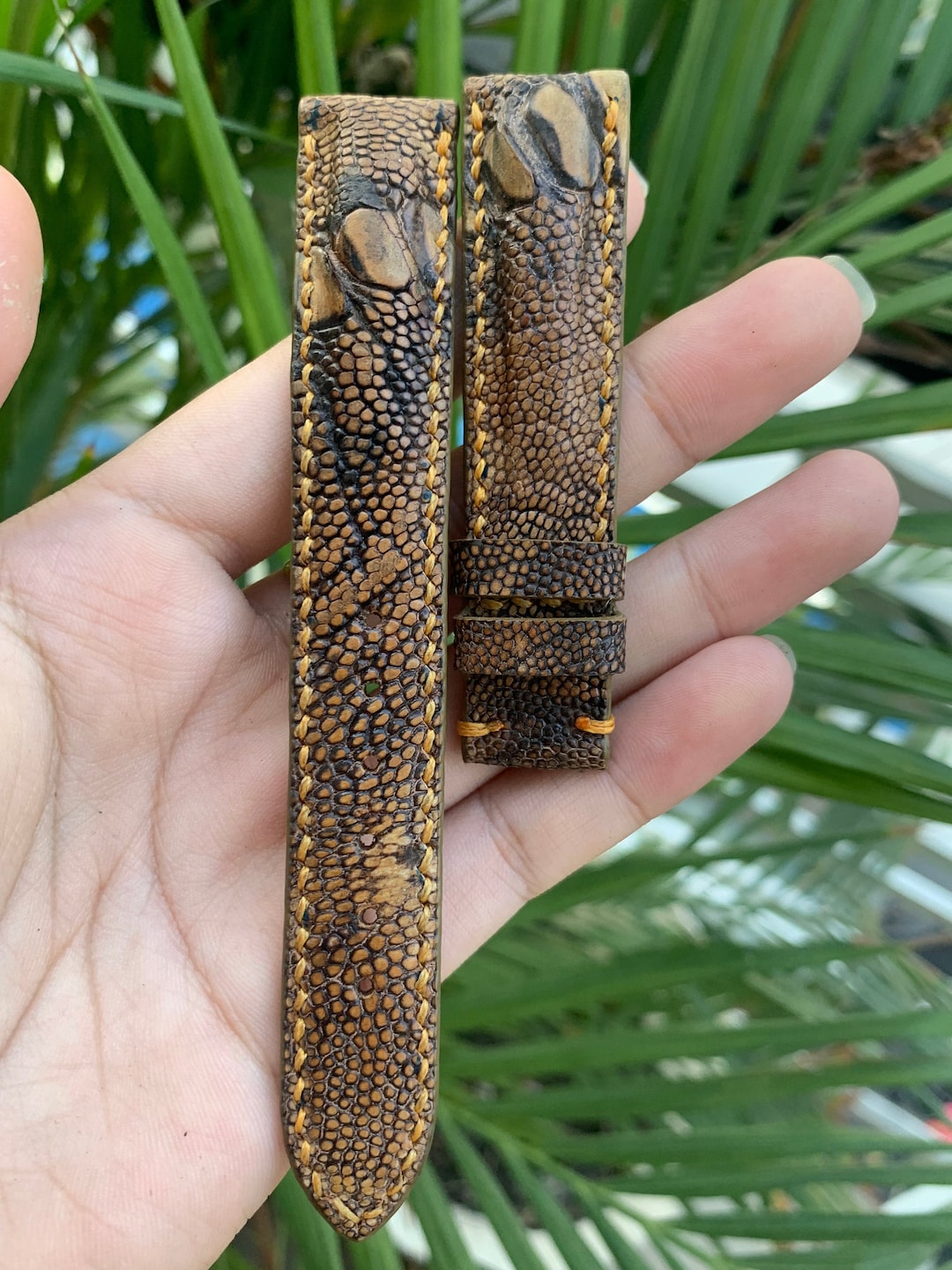 Ostrich Leg Leather Watch Strap Band , Gift for Him, Leather Watch ...