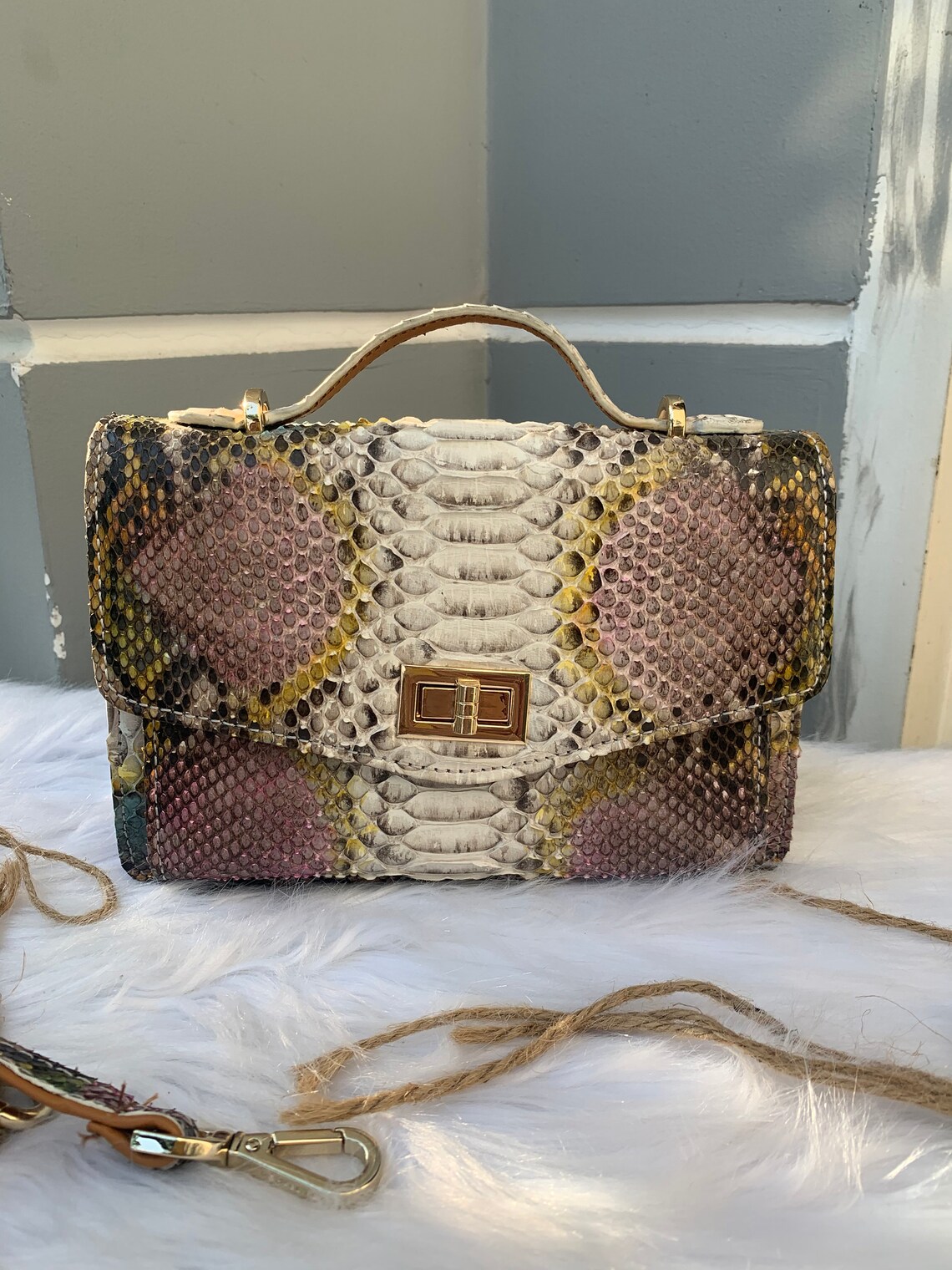 Python Skin Bag for girlfashion girlhandbagLady Bags Women | Etsy