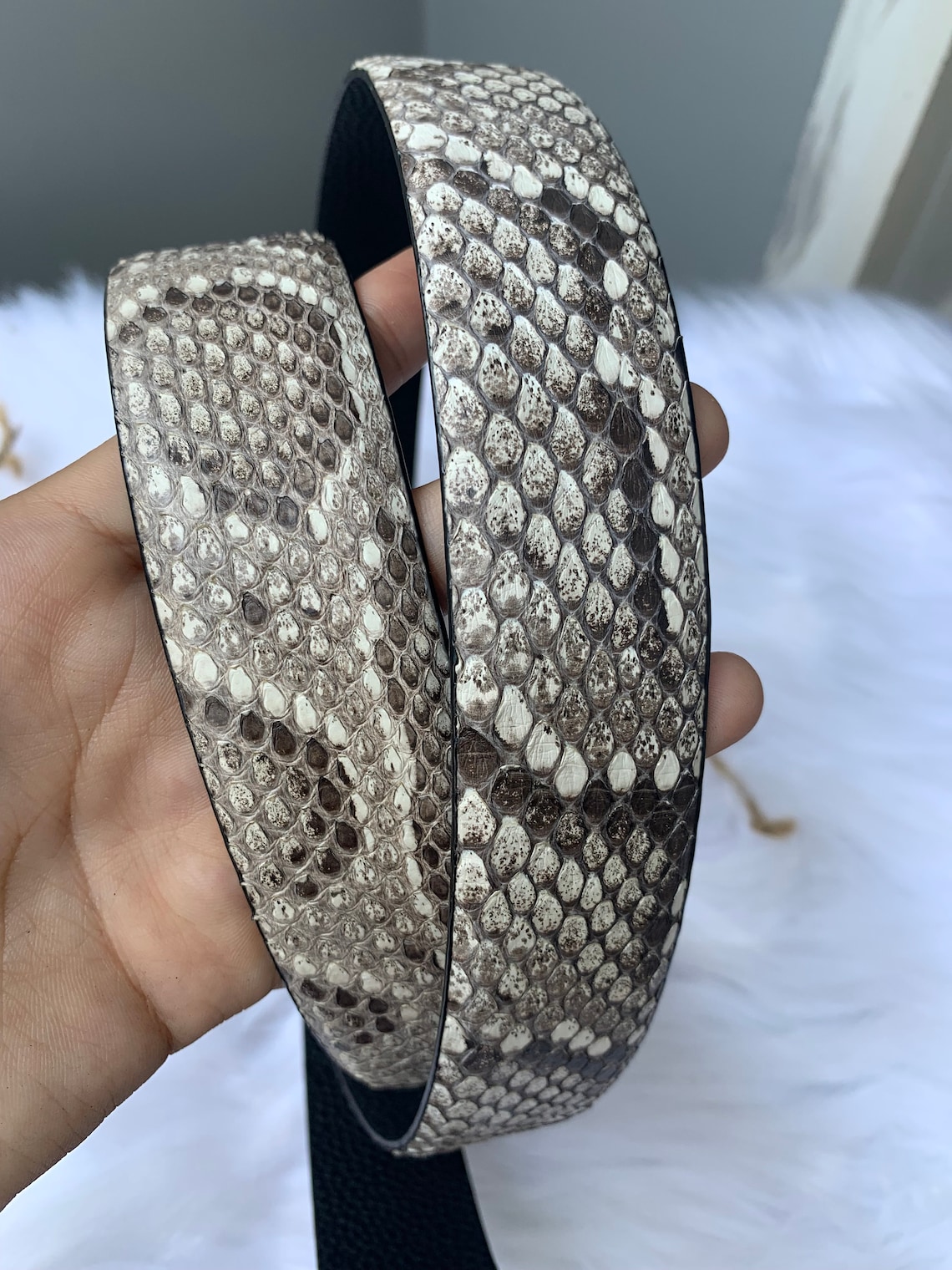 GENUINE Python Leather Belt for Men Mens handmade leather | Etsy