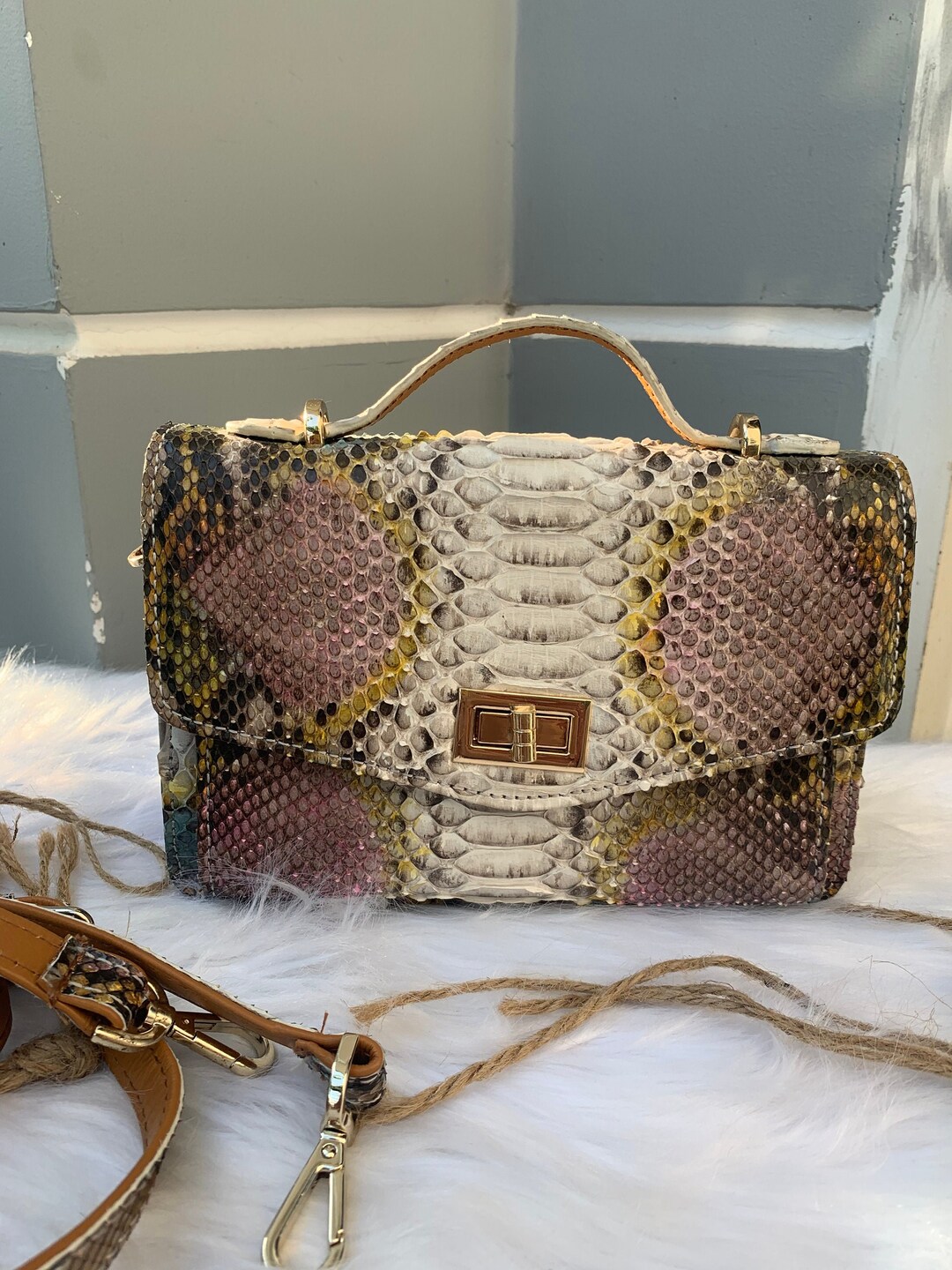 Python Skin Bag for Girl,fashion Girl,handbag,lady Bags, Women Purse ...