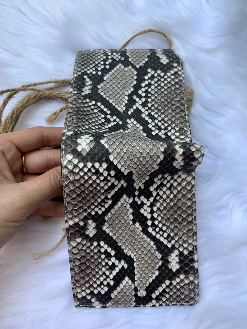 GENUINE Python Skin Bifold Wallet for Men,handmade Leather Wallet, Gift for Him, Leather Wallet ...