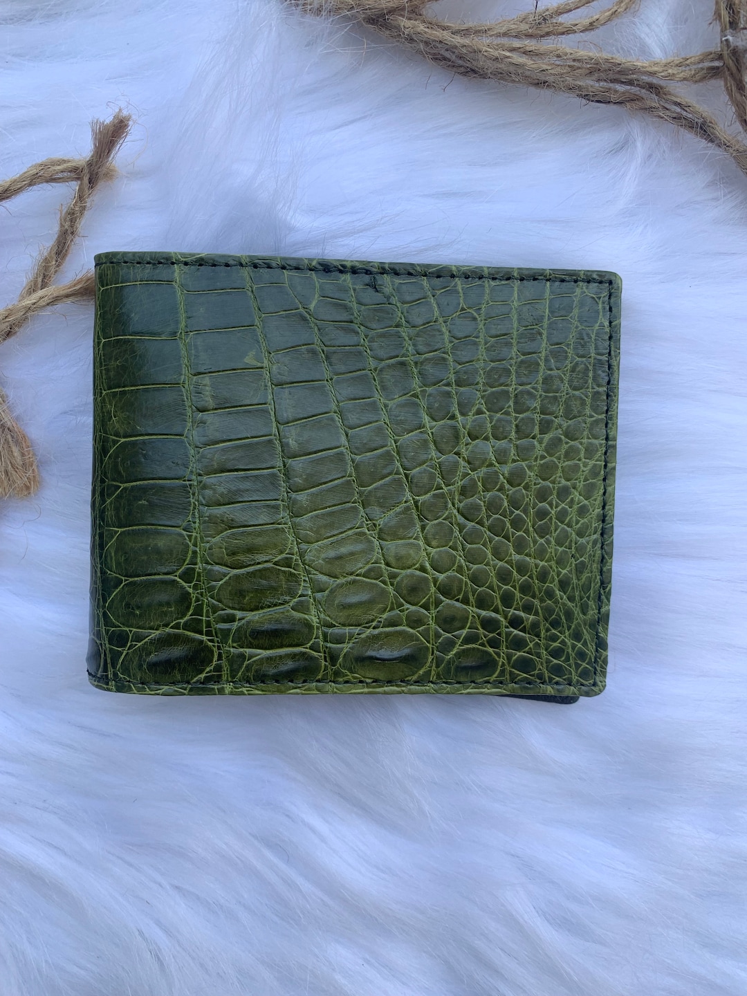 Green Genuine Al-li Wallet for Men, Genuine Leather Wallet, Men Wallet ...