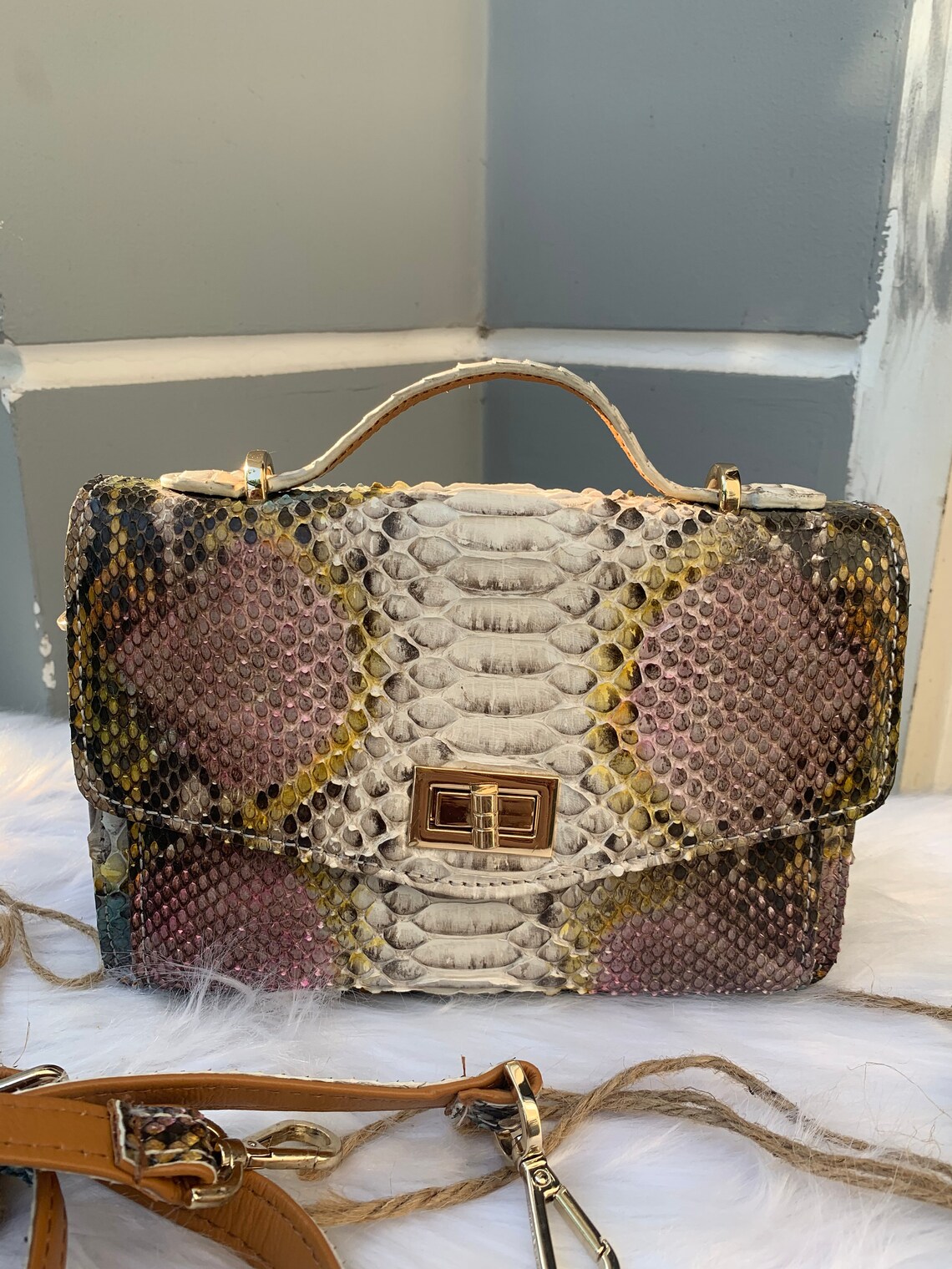 Python Skin Bag for girlfashion girlhandbagLady Bags Women | Etsy