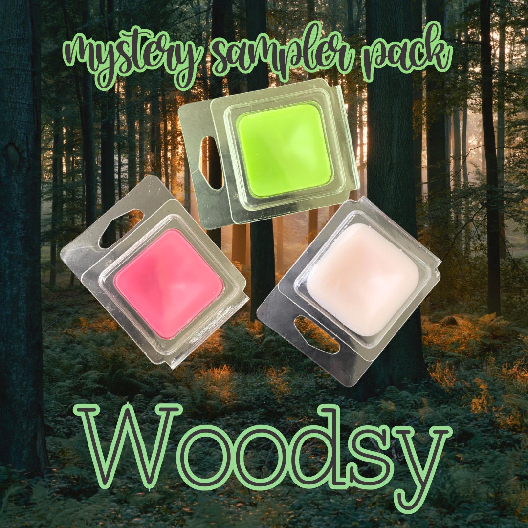 Woodsy Mystery Samples - 3 Wax Melt Samples / Sandalwood, Cedar ...