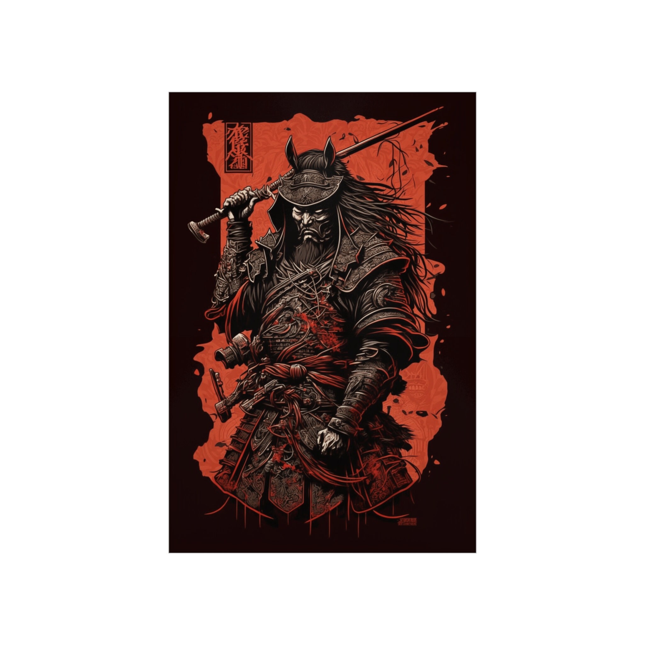 Samurai Poster Samurai Character Samurai Full Body Samurai - Etsy