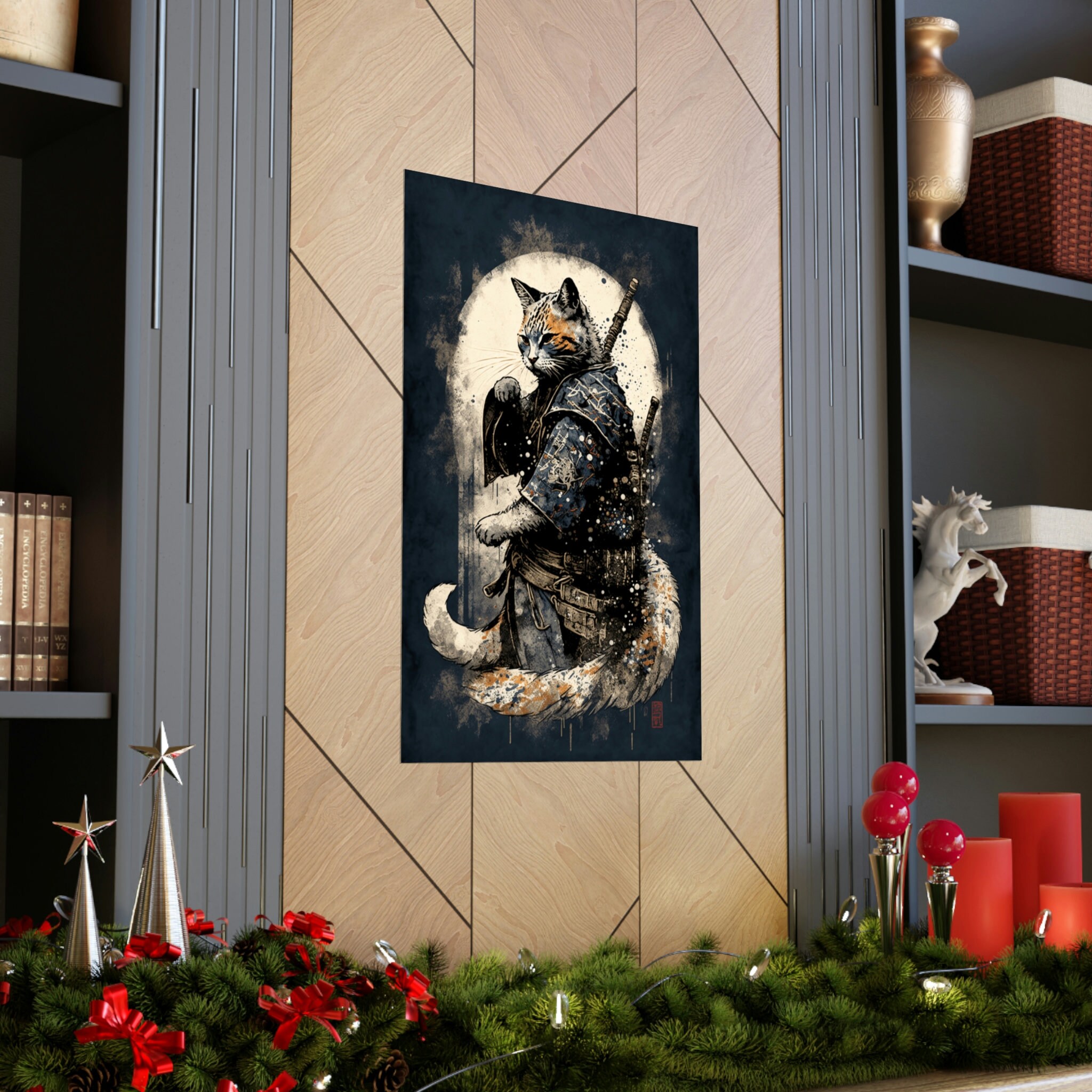 Cat Samurai Wall Decor Cat Samurai Poster Cat Samurai Wall Art - Etsy