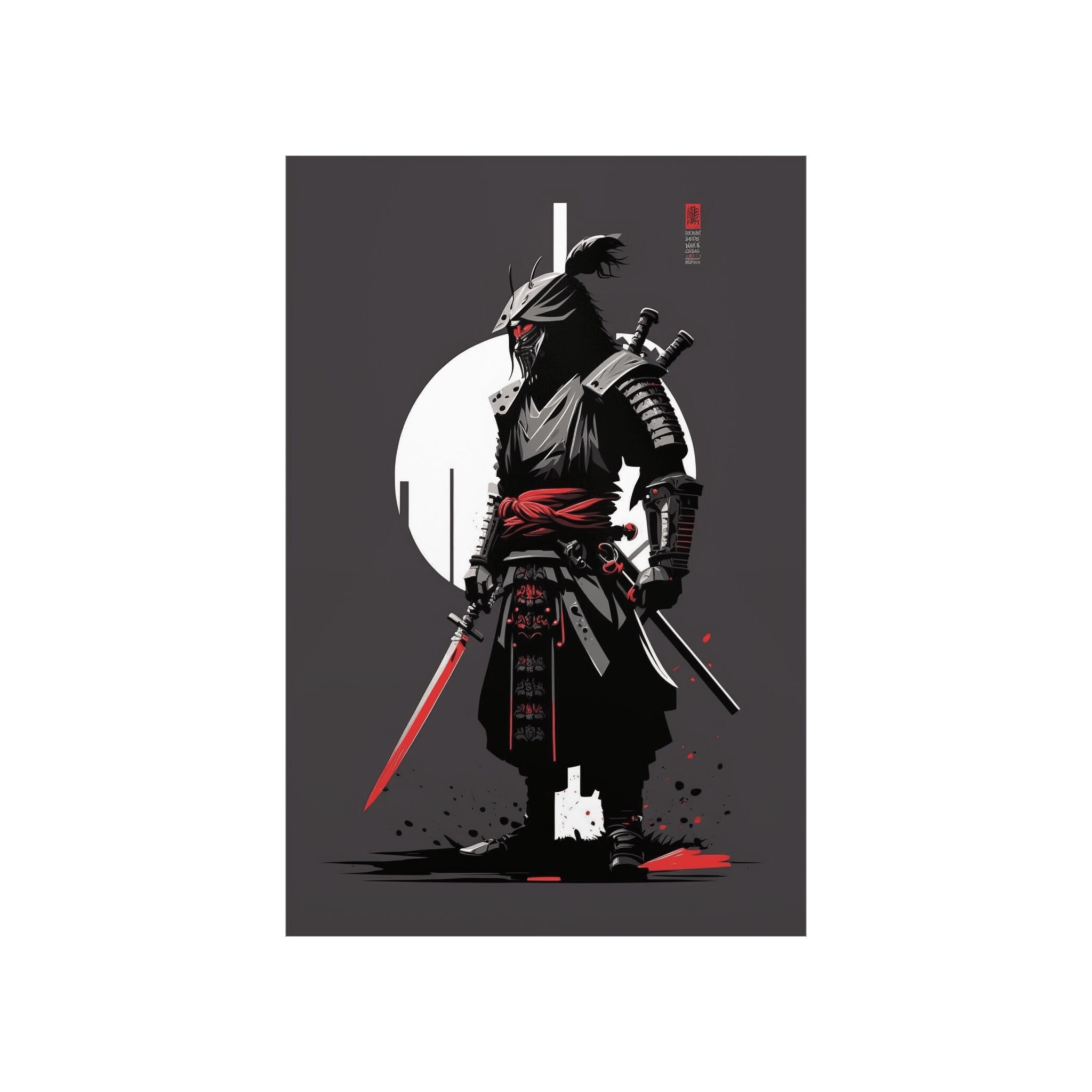 Samurai Poster Samurai Character Home Decor Samurai Full Body - Etsy