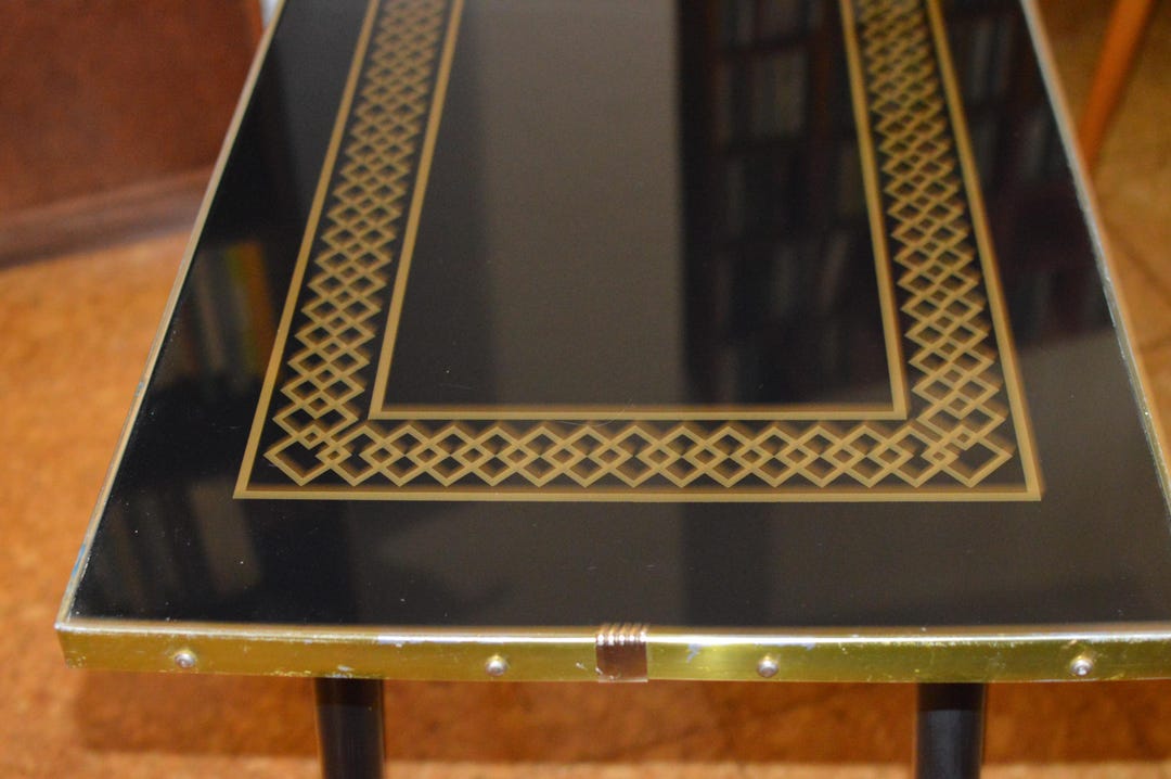 Vintage 50s Mid Century Nordic Modernist Rockabilly Glass Desk Table - Etsy