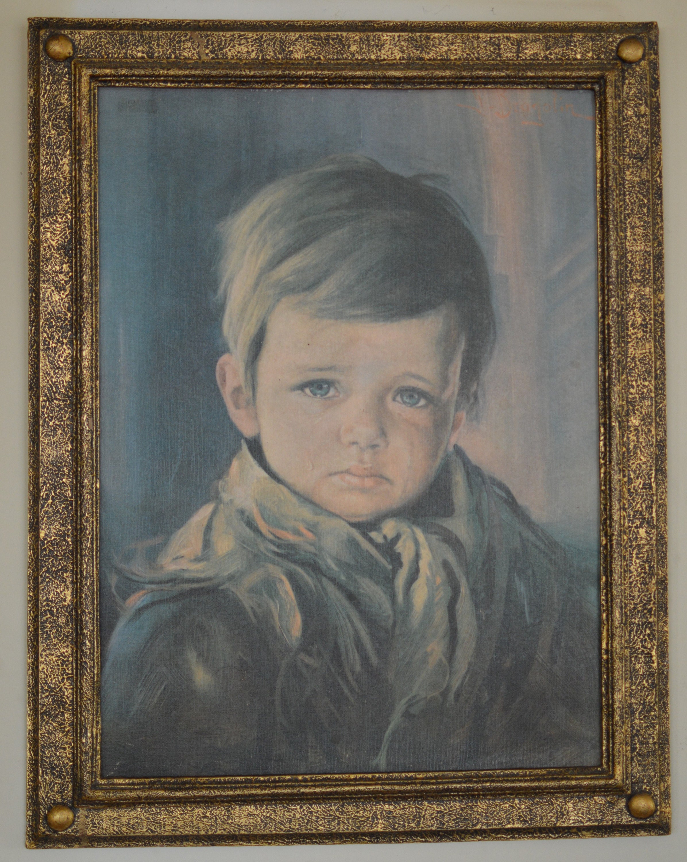 Haunted Crying Boy Painting