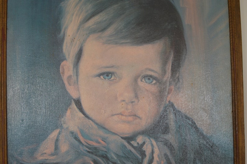 Vintage Famous Giovanni Bragolin Crying Boy Haunted Painting - Etsy