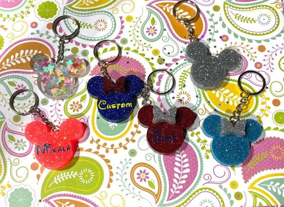 Personalized Mickey and Minnie Mouse Resin Keychains Disney - Etsy