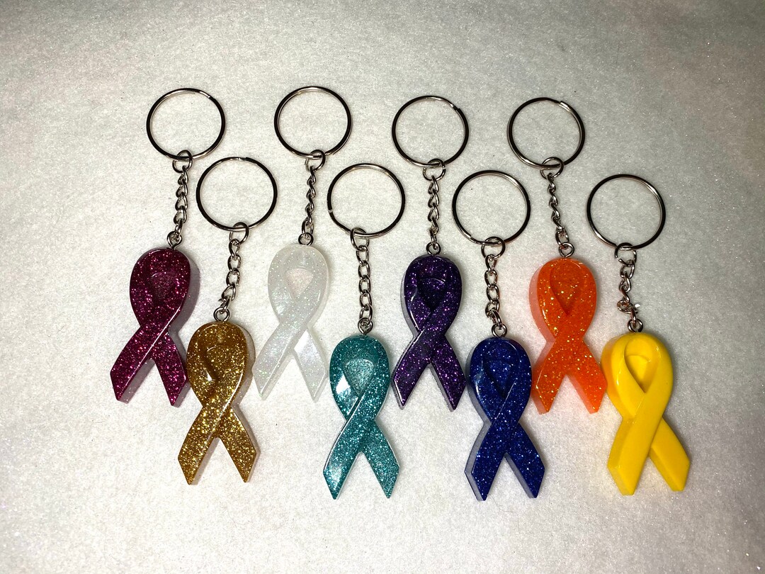Resin Keychain, Cancer Ribbon, Cancer, Cancer Awareness, Handmade ...