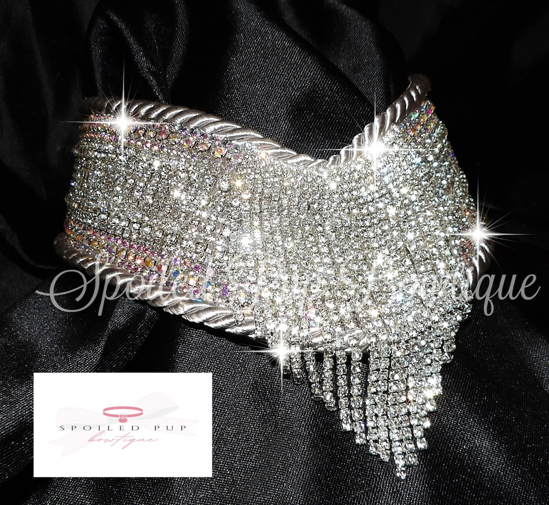 Silver Waterfall Rhinestone V Collar - Etsy