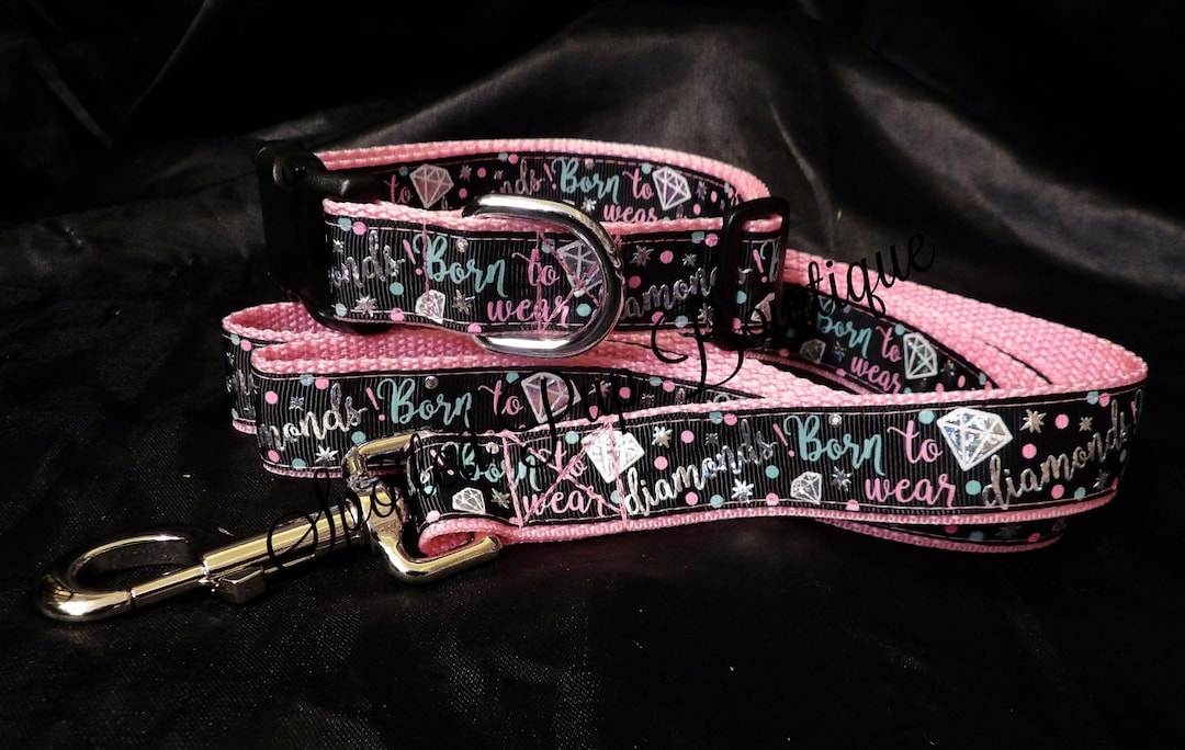 Born to Wear Diamonds Collar and Leash Set - Etsy