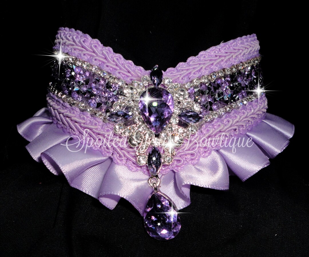 Lavender Ruffle Rhinestone V Collar - Etsy