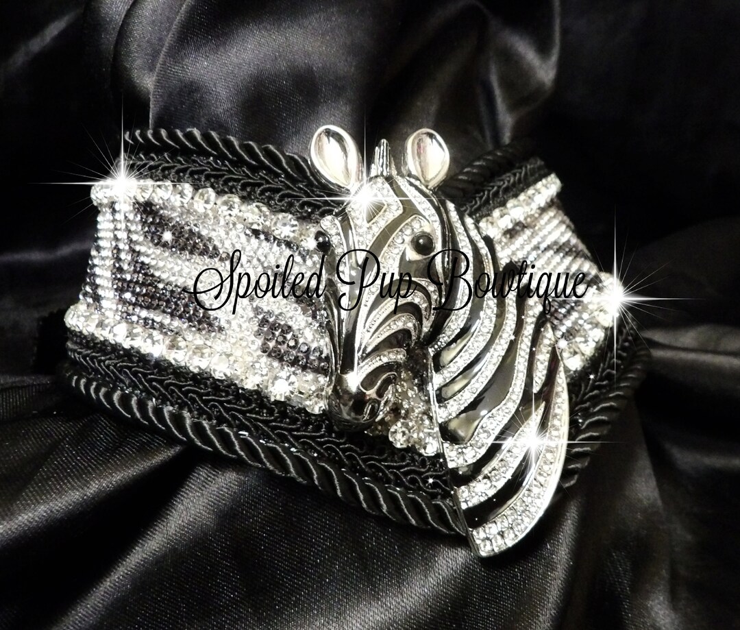 Zebra Rhinestone V Collar - Etsy