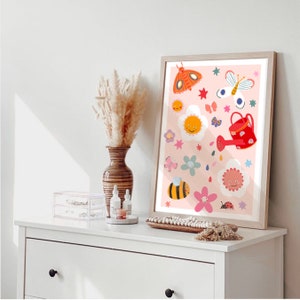 Garden Kids Print / Flower Illustration / Eco / Nursery Art / Kids Room ...