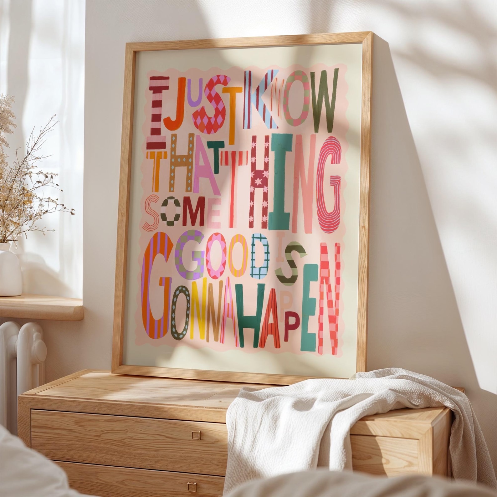 Something Good Print: Colorful Typography, Positivity Wall Art - Etsy