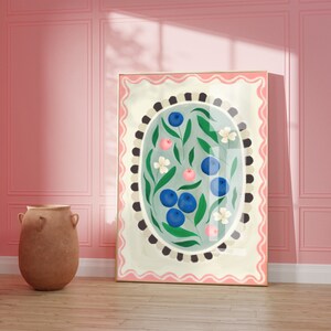 Blueberry Lemon Art Print: Colourful Maximalist Home Decor - Etsy