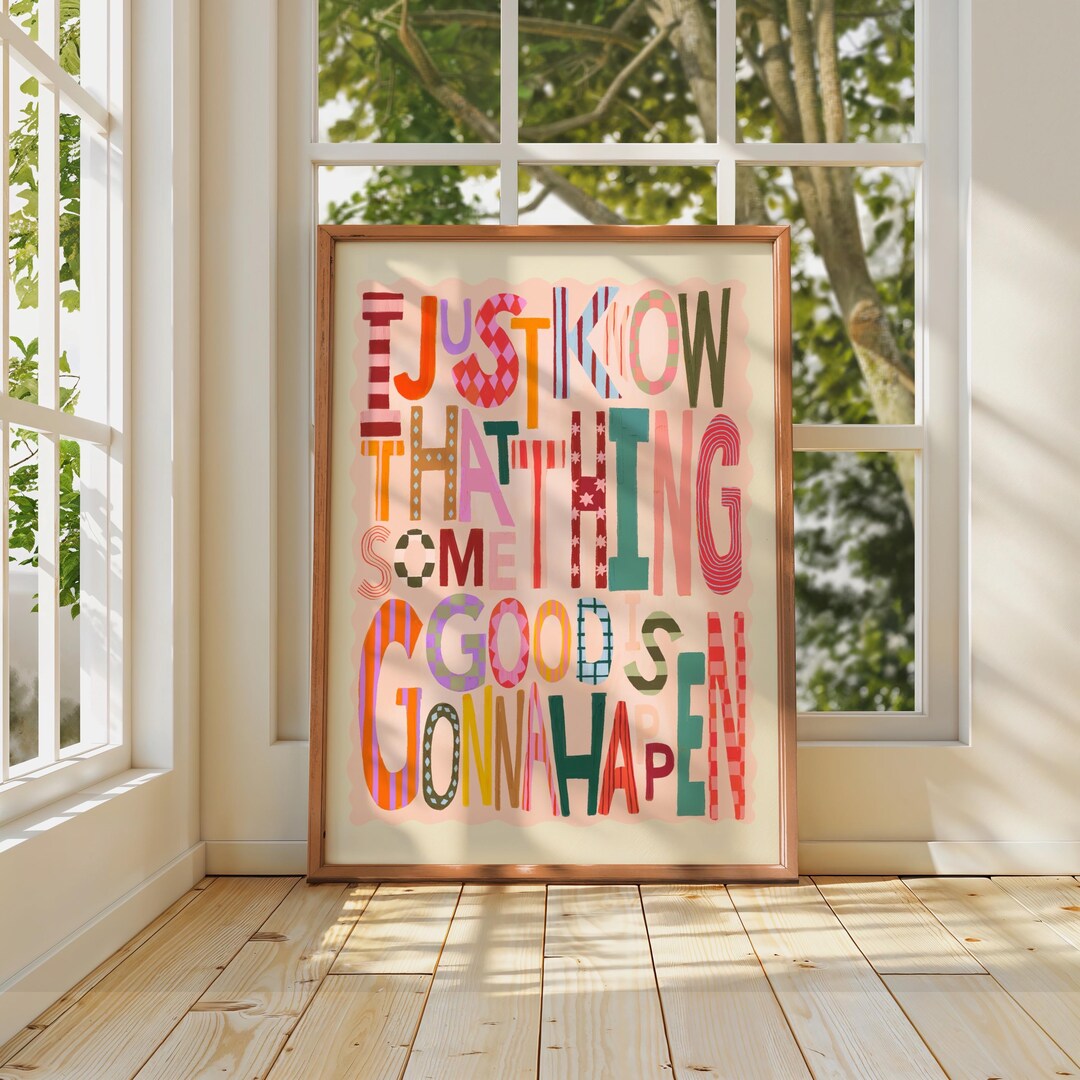 Something Good Print: Colorful Typography, Positivity Wall Art - Etsy