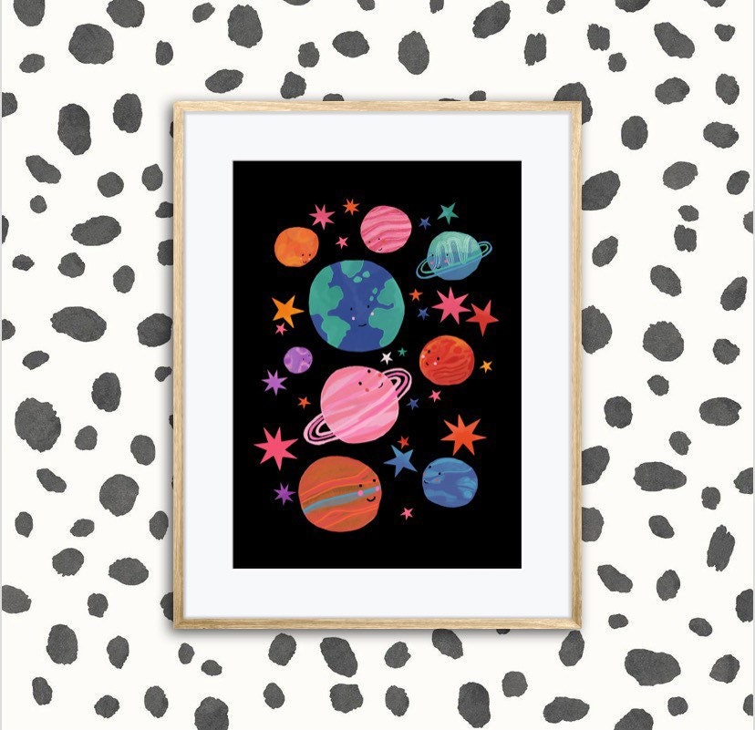 Space Jam / Planet Earth / Space / Nursery Art / Kids Room / | Etsy