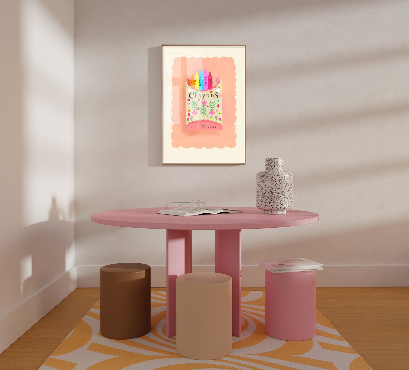 Crayons, Rainbow Crayons, Kids Art Prints, Kids Art Print, Colourful ...