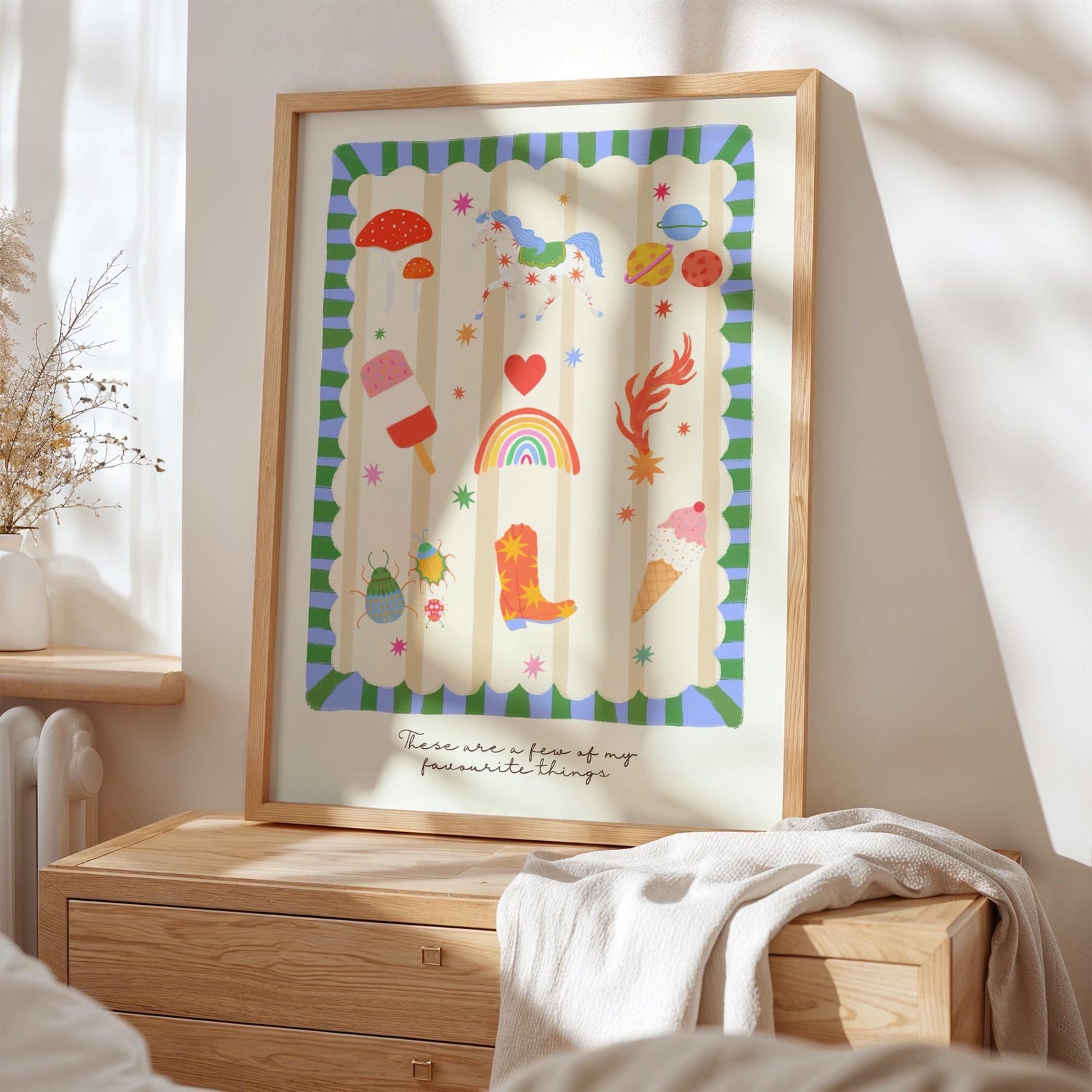 Favourite Things Art Print: Colorful Kids Room Decor - Etsy