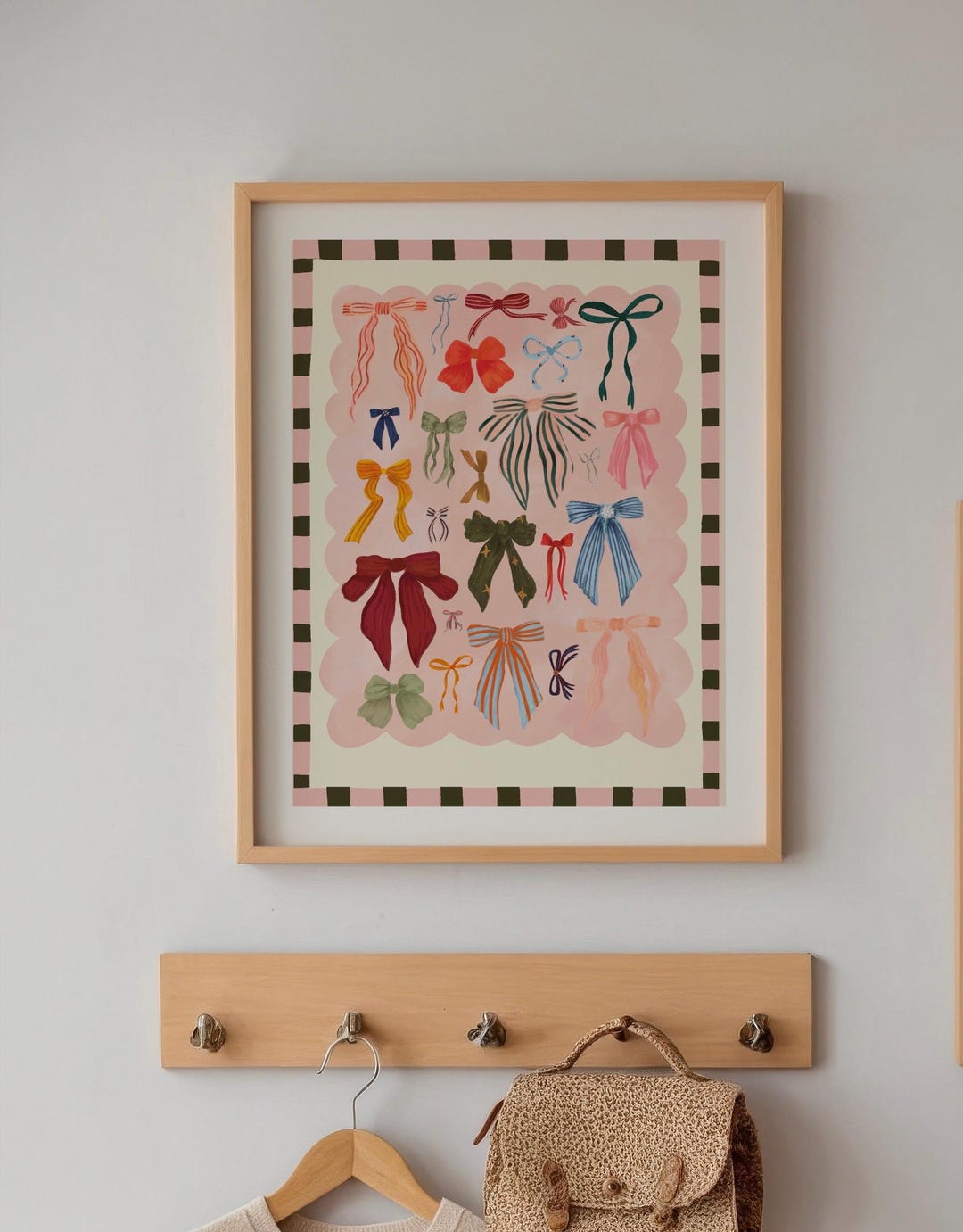 Colorful Bows Art Print: Hand Drawn Coquette Home Decor - Etsy