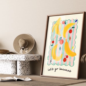 Let’s Go Bananas, Children’s Wall Art, Kids Cute Art, Sweet Nursery ...