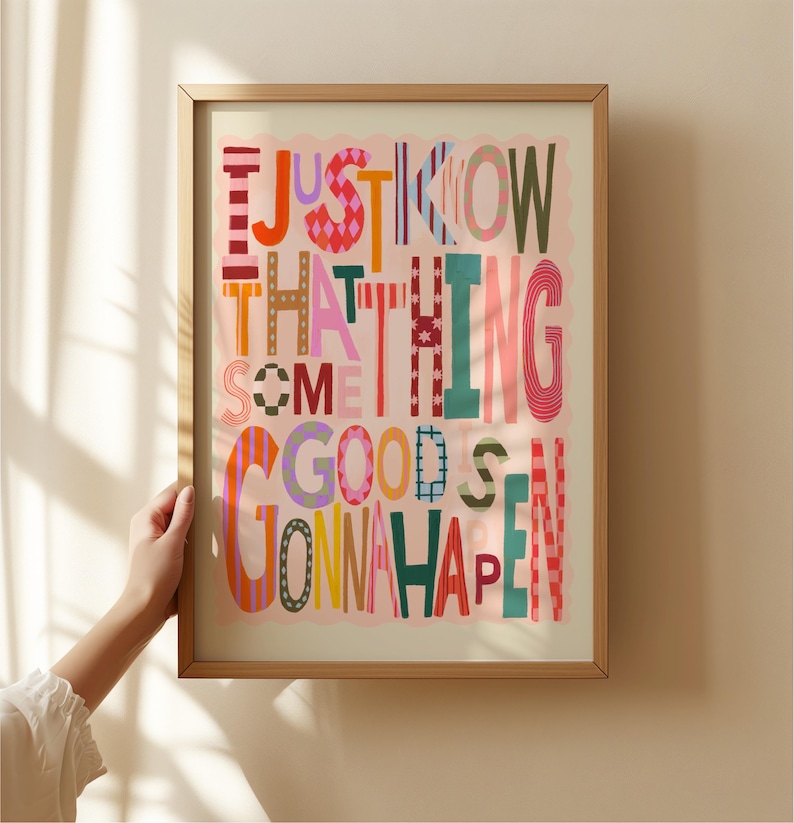 Something Good Print: Colorful Typography, Positivity Wall Art - Etsy