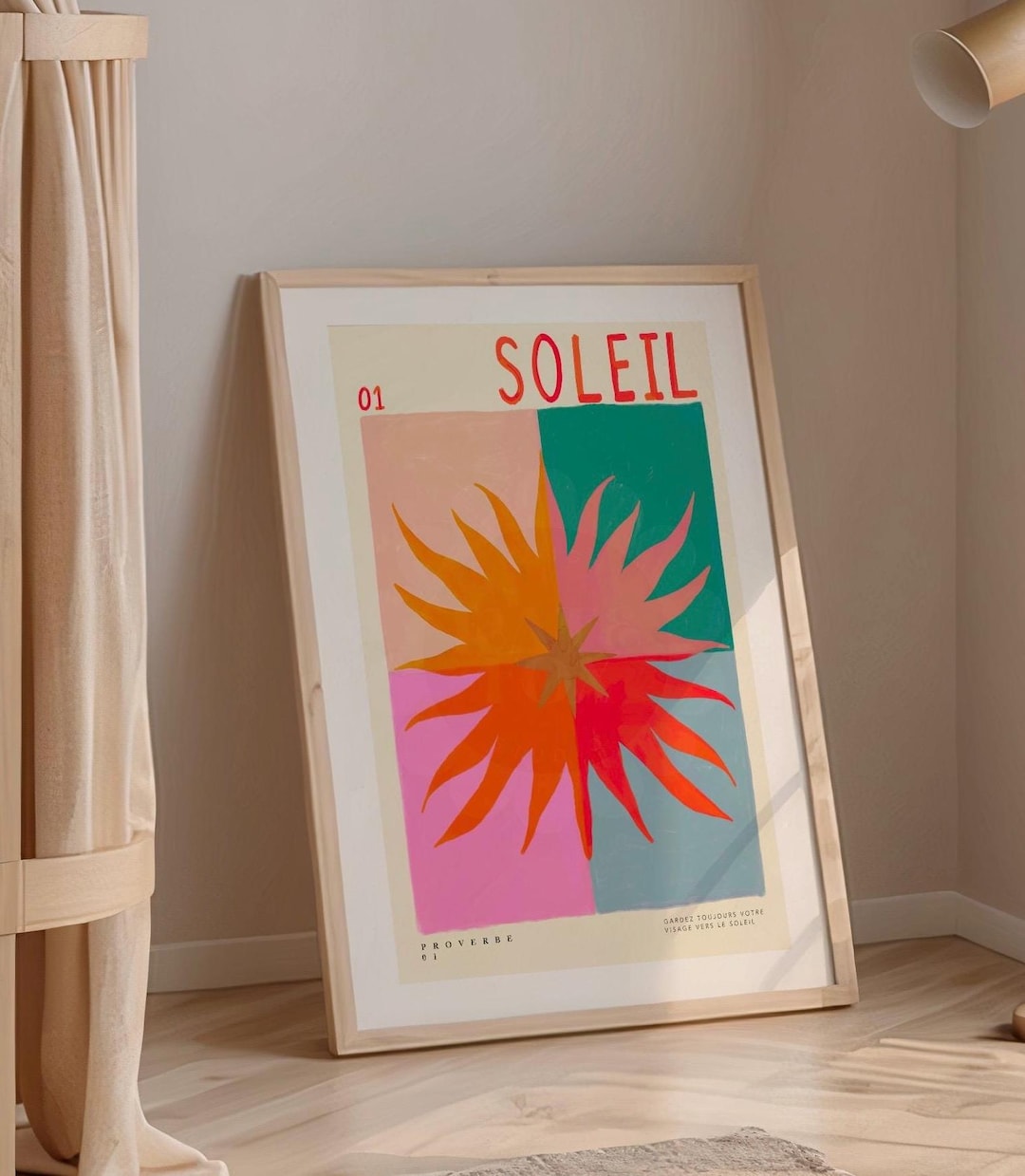 Summer Sun Art Print: Colourful Hand-drawn Modern Wall Art - Etsy UK