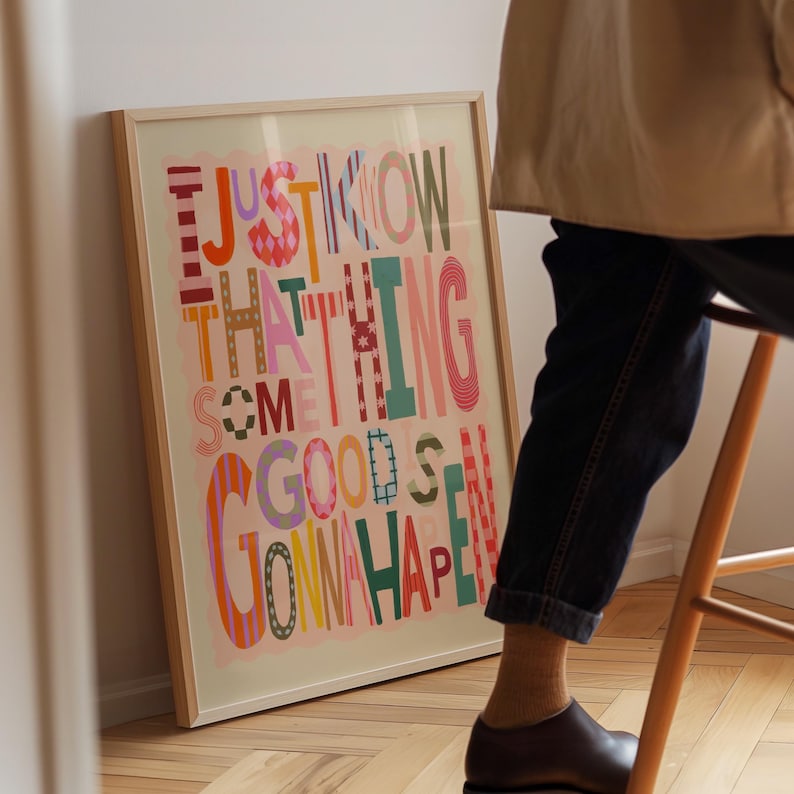 Something Good Print: Colorful Typography, Positivity Wall Art - Etsy