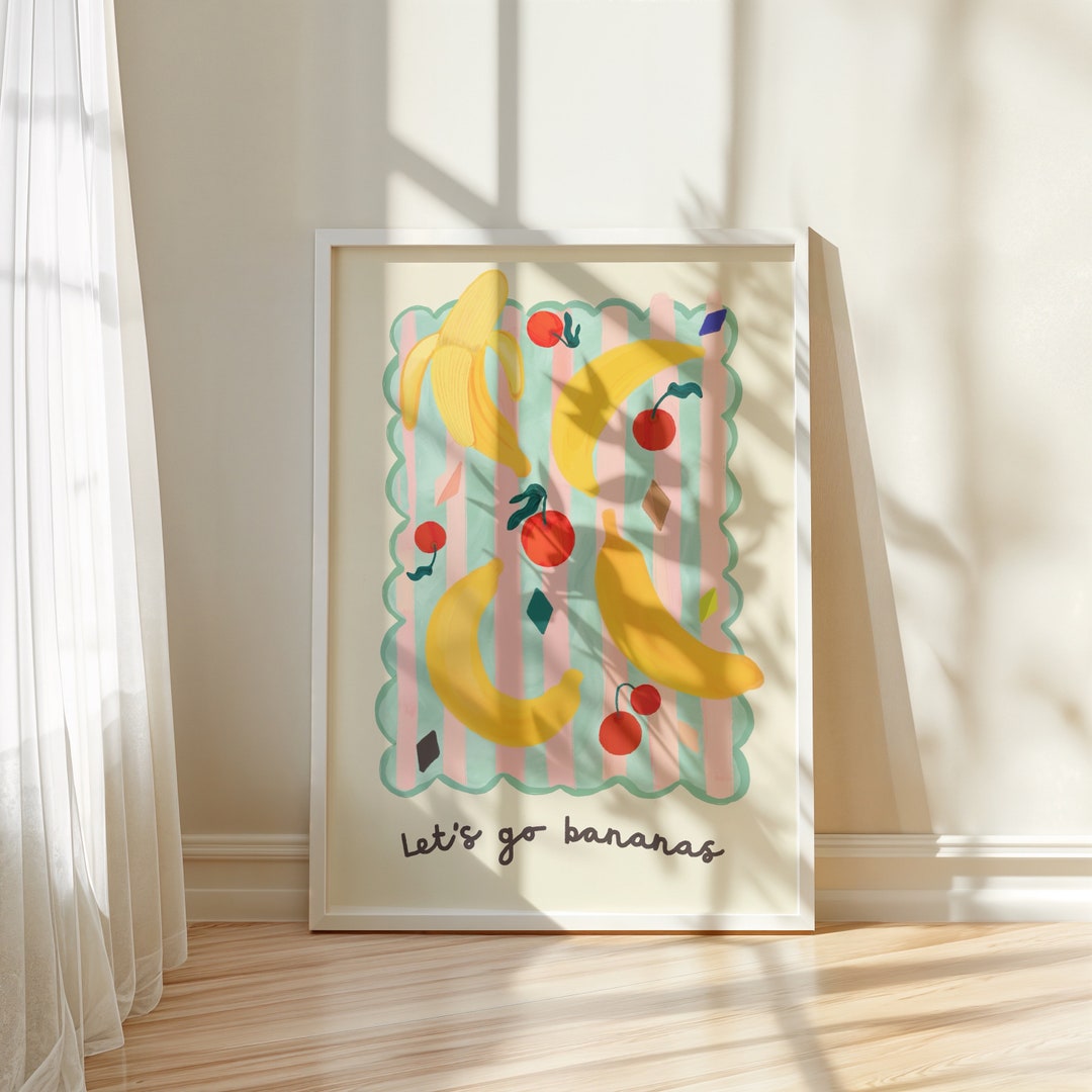 Let’s Go Bananas, Children’s Wall Art, Kids Cute Art, Sweet Nursery ...