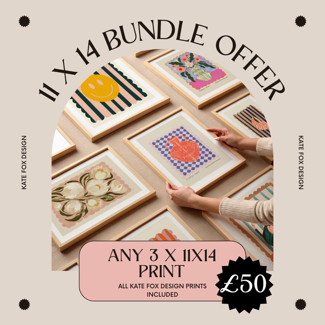 Chose Any Kate Fox Design Print, Print Bundle, Vintage Wall Art ...