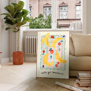Lets Go Bananas Childrens Wall Art Kids Cute Art Sweet - Etsy