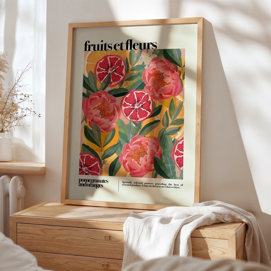 Fruits Et Fleurs Print: Pomegranates & Oranges Still Life - Etsy