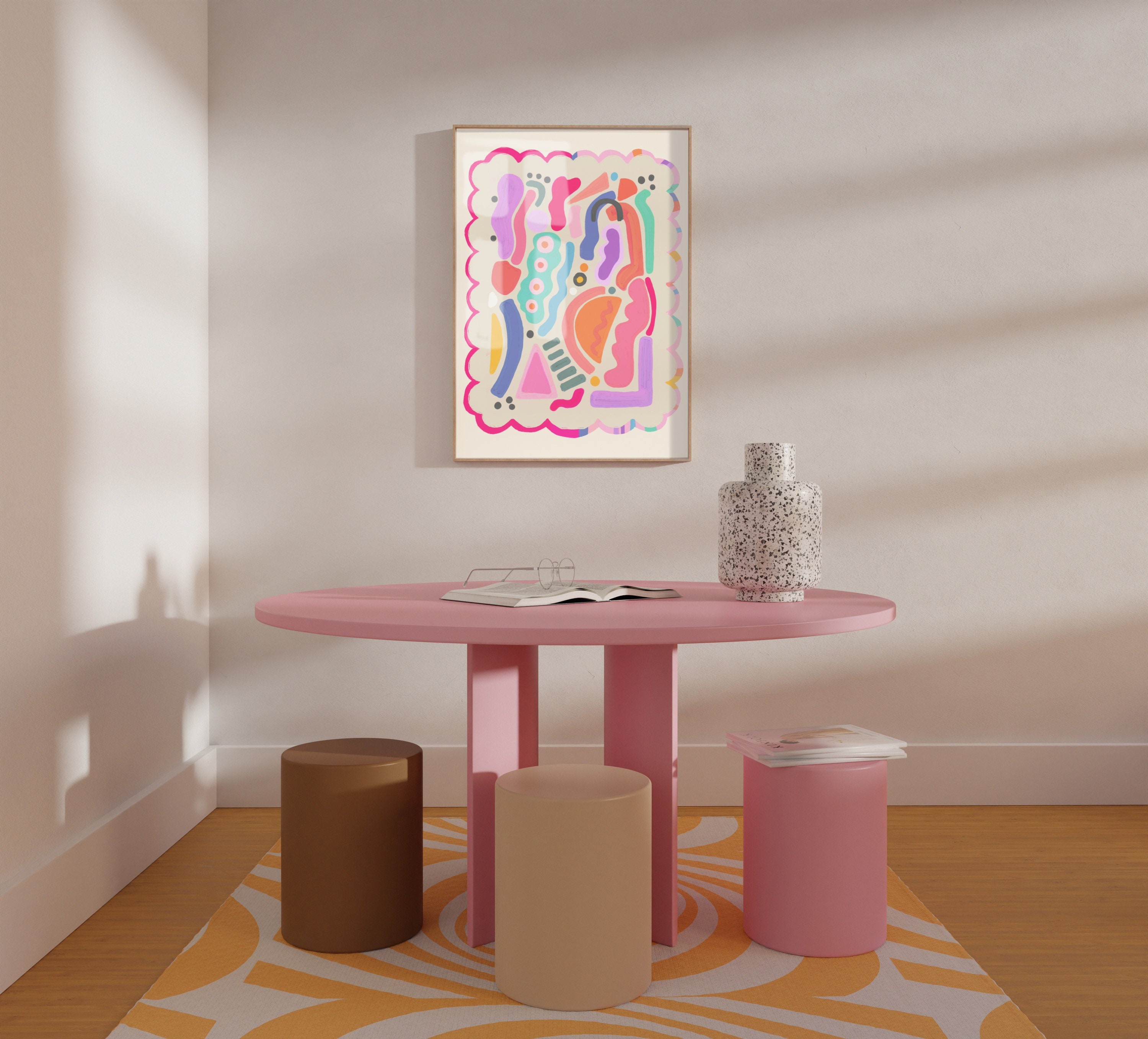 Bright Abstract Art Print: Colourful Gallery Wall Decor - Etsy