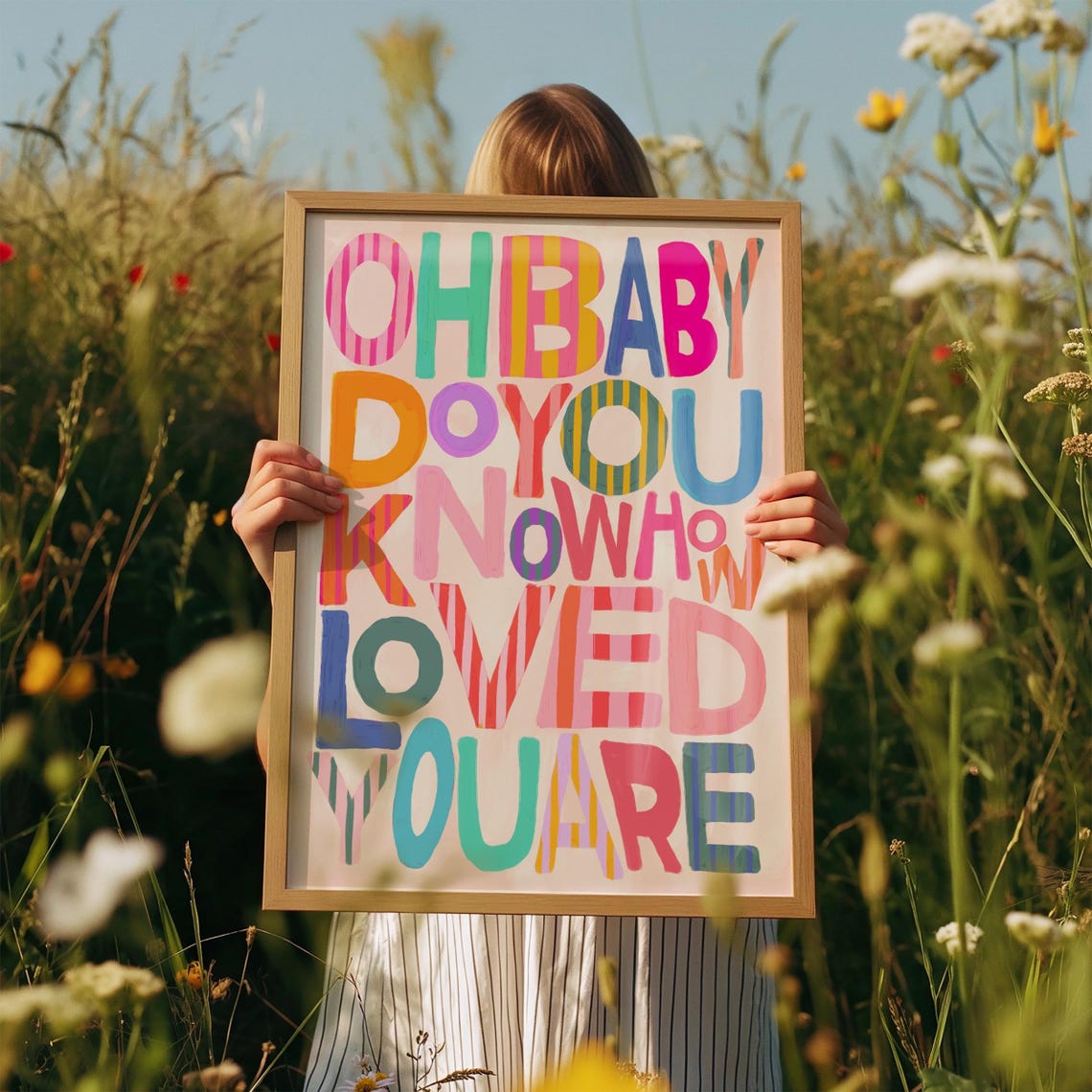 Oh Baby Print: Colorful Typography, Positivity Wall Art - Etsy