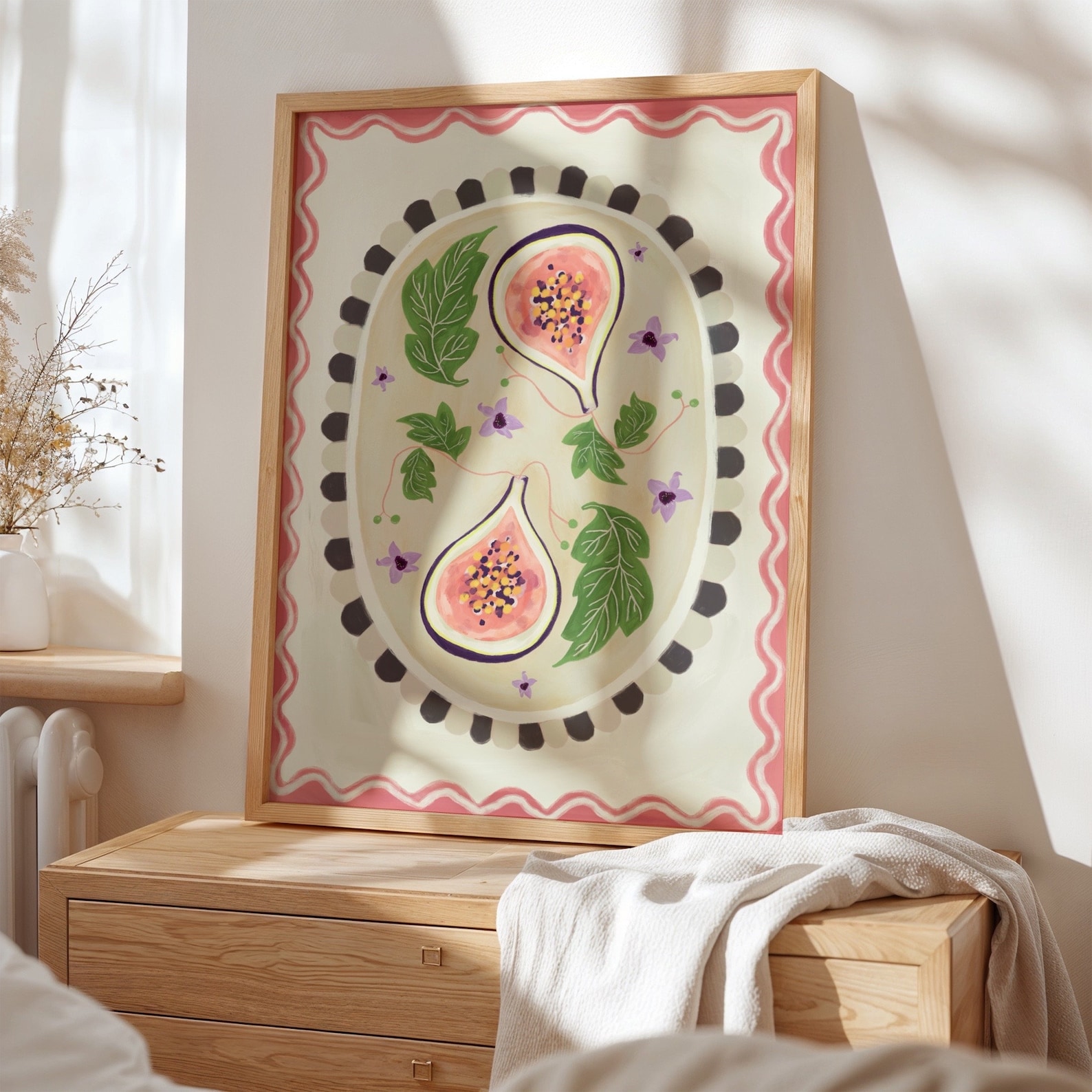 Hand Drawn Fig Art Print: Colourful Maximalist Home Decor - Etsy