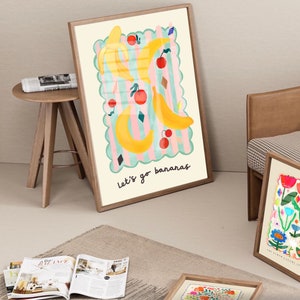Let’s Go Bananas, Children’s Wall Art, Kids Cute Art, Sweet Nursery ...