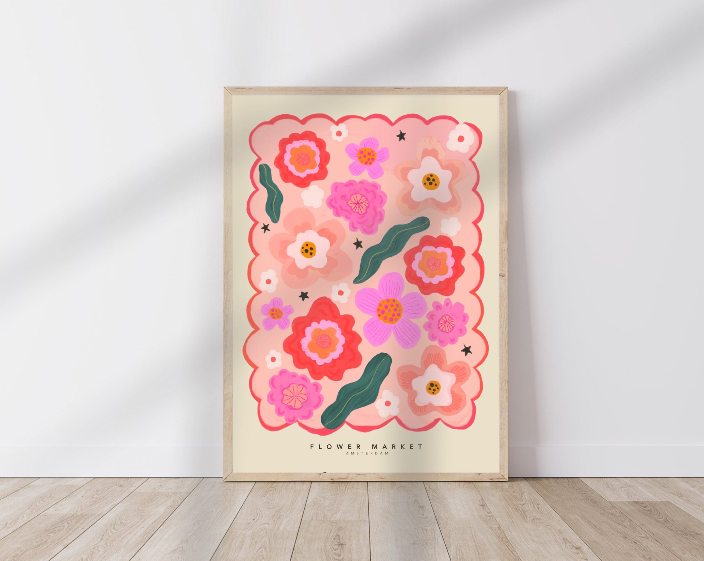 Flower Market Hand Drawn Abstract Flower Drawing Floral Art - Etsy UK