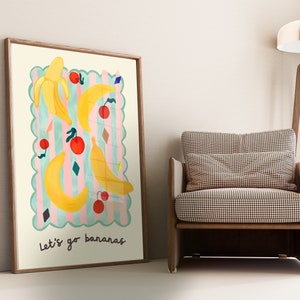 Let’s Go Bananas, Children’s Wall Art, Kids Cute Art, Sweet Nursery ...