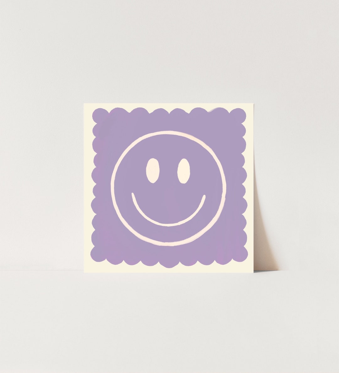 Purple Smiley Face Art Print: Dopamine Decor, Maximalist Wall Art - Etsy