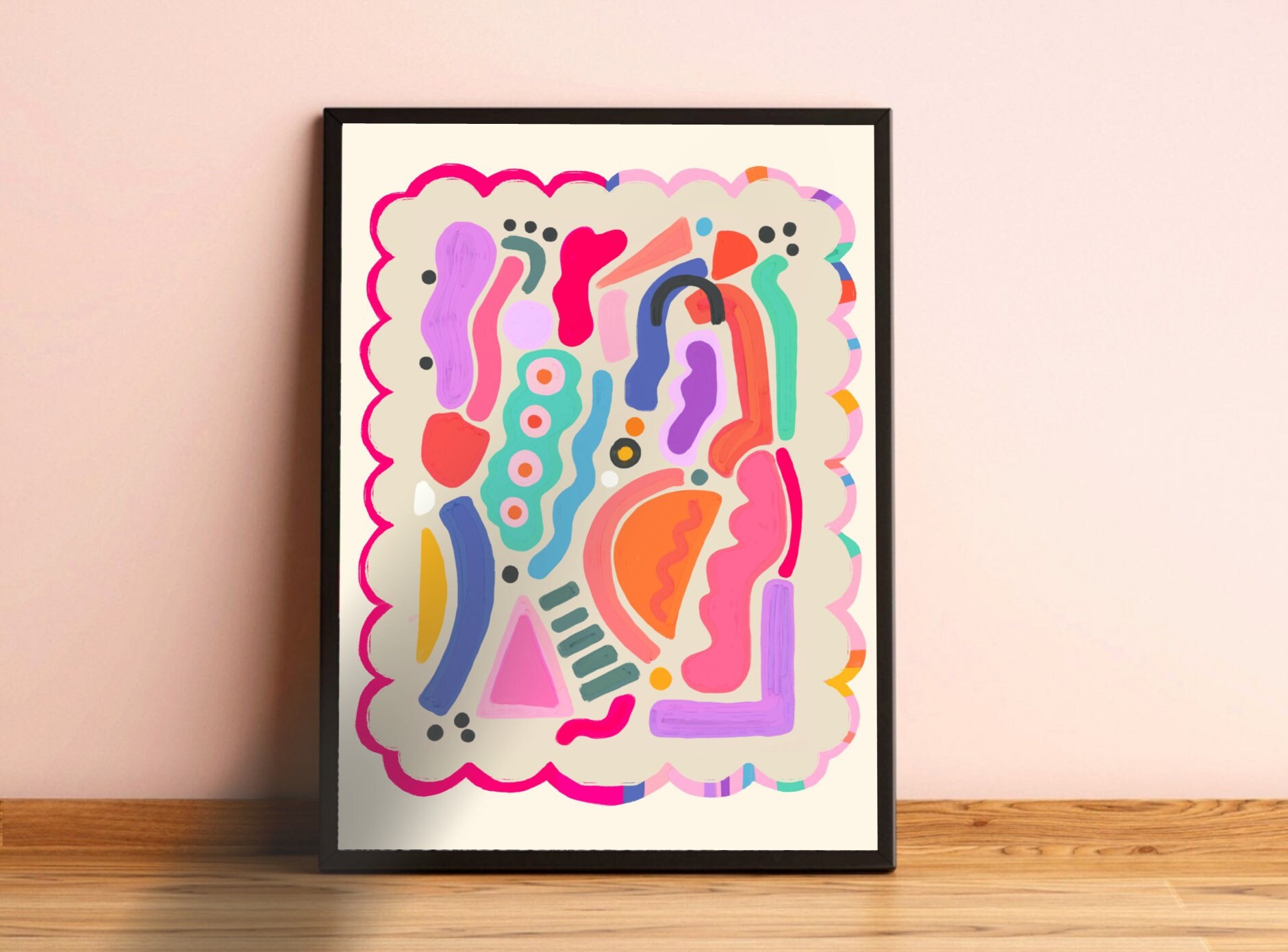 Bright Colourful Abstract Print Maximalist Home Abstract - Etsy UK